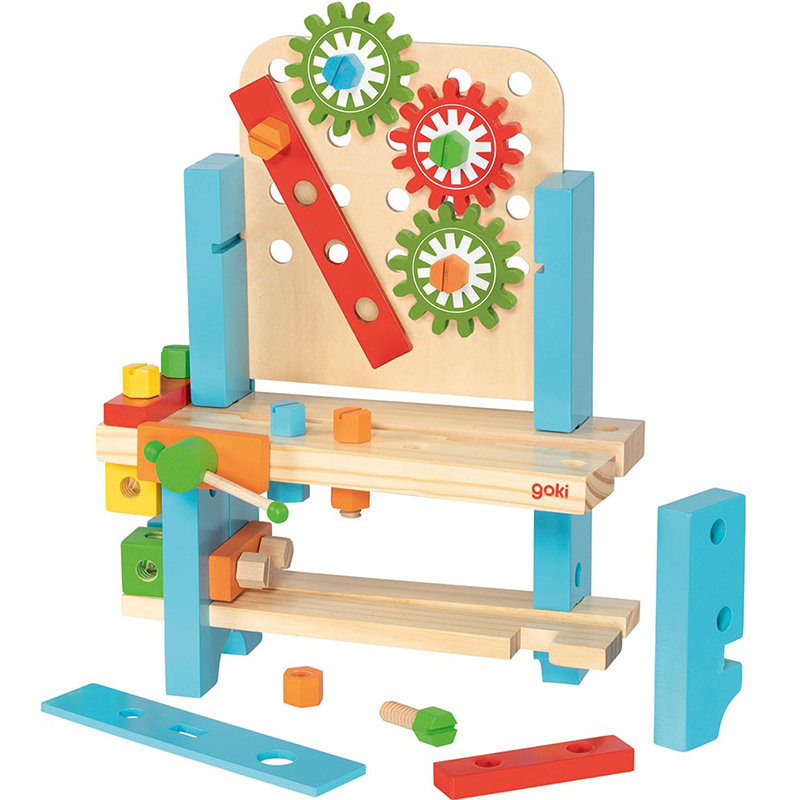 Stolik mały majsterkowicz z narzędziami drewnianymi koła zębate Goki ...