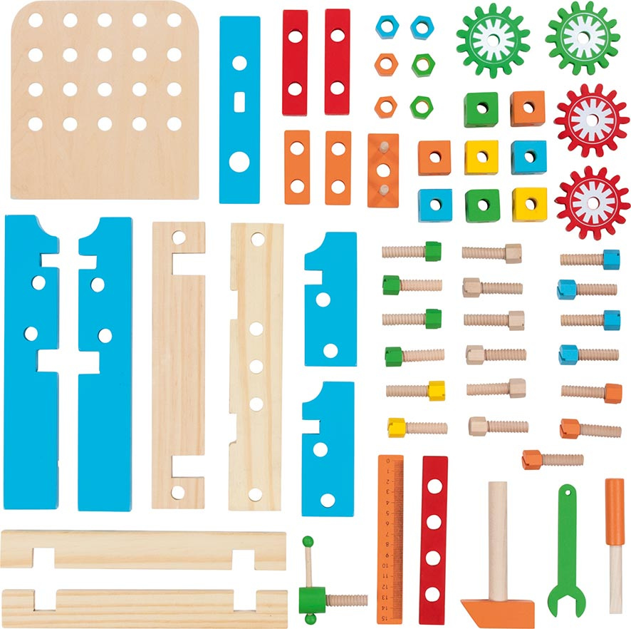 Stolik mały majsterkowicz z narzędziami drewnianymi koła zębate Goki ...