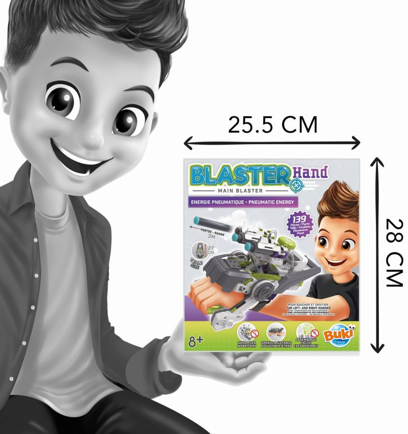 Wyrzutnia pneumatyczna na rękę z rzutkami do strzelania Blaster Buki | Hoplik.pl